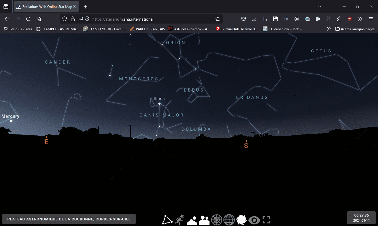 Planétarium en ligne avec Stellarium Web - Société Nouvelle d'Astronomie